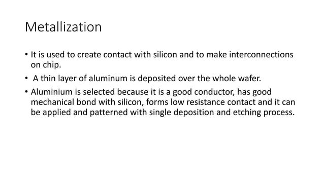 Fabrication steps of IC | PPTX | Chemistry | Science