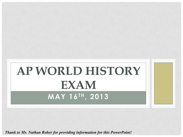 AP World Exam Overview | PPTX | Standardized Testing | Educational ...