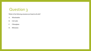 Exam preparation IB Biology Topics 1 to 3 | PPTX
