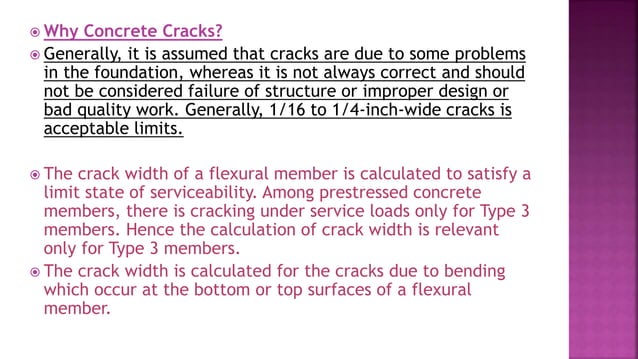 crack control and crack width estimation | PPTX | Civil Engineering ...