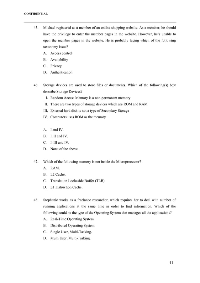 Exam question sample IT | PDF