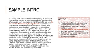 Animal Farm Text Response Writing - Exam review | PPTX