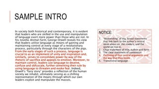 Animal Farm Text Response Writing - Exam review | PPTX