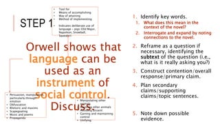 Animal Farm Text Response Writing - Exam review | PPTX