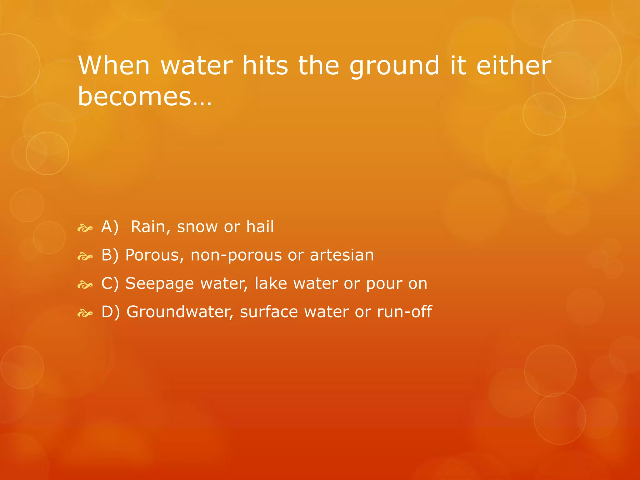 Exam revision multiple choice – advanced water cycle | PPTX
