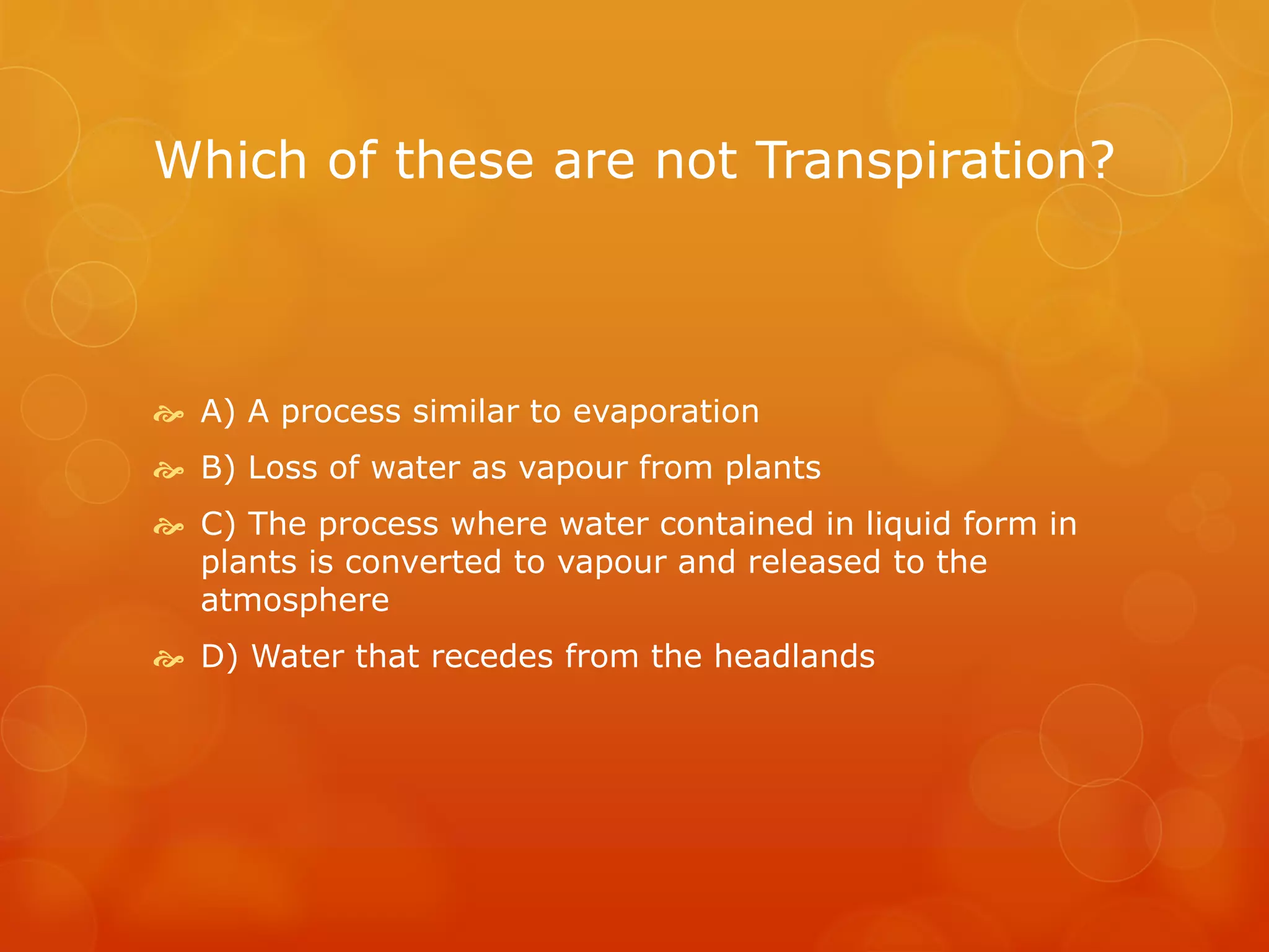 Exam revision multiple choice – advanced water cycle | PPTX
