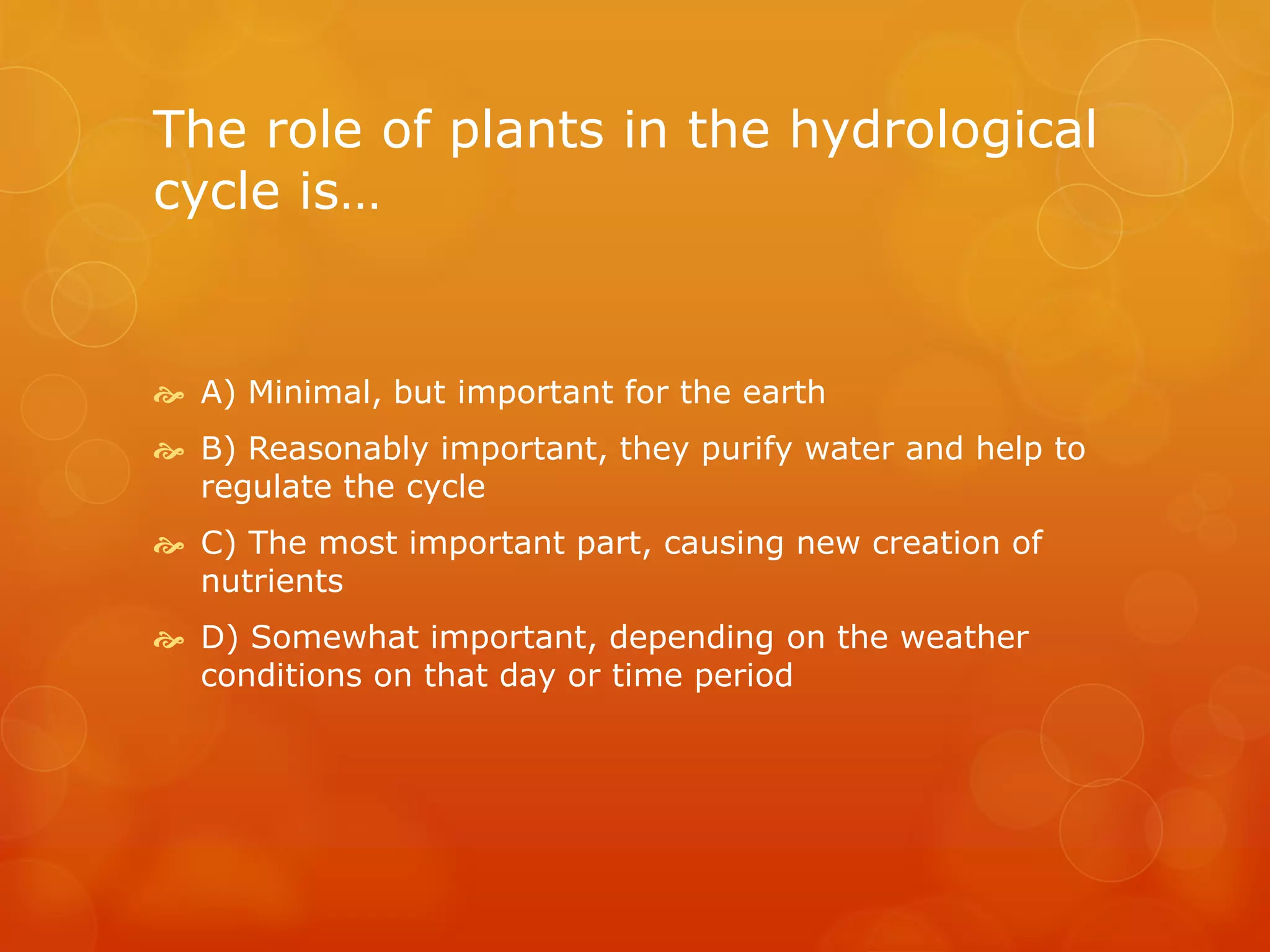 Exam revision multiple choice – advanced water cycle | PPTX