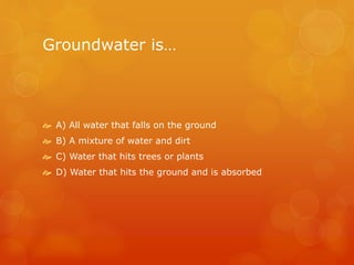 Exam revision multiple choice – advanced water cycle | PPTX