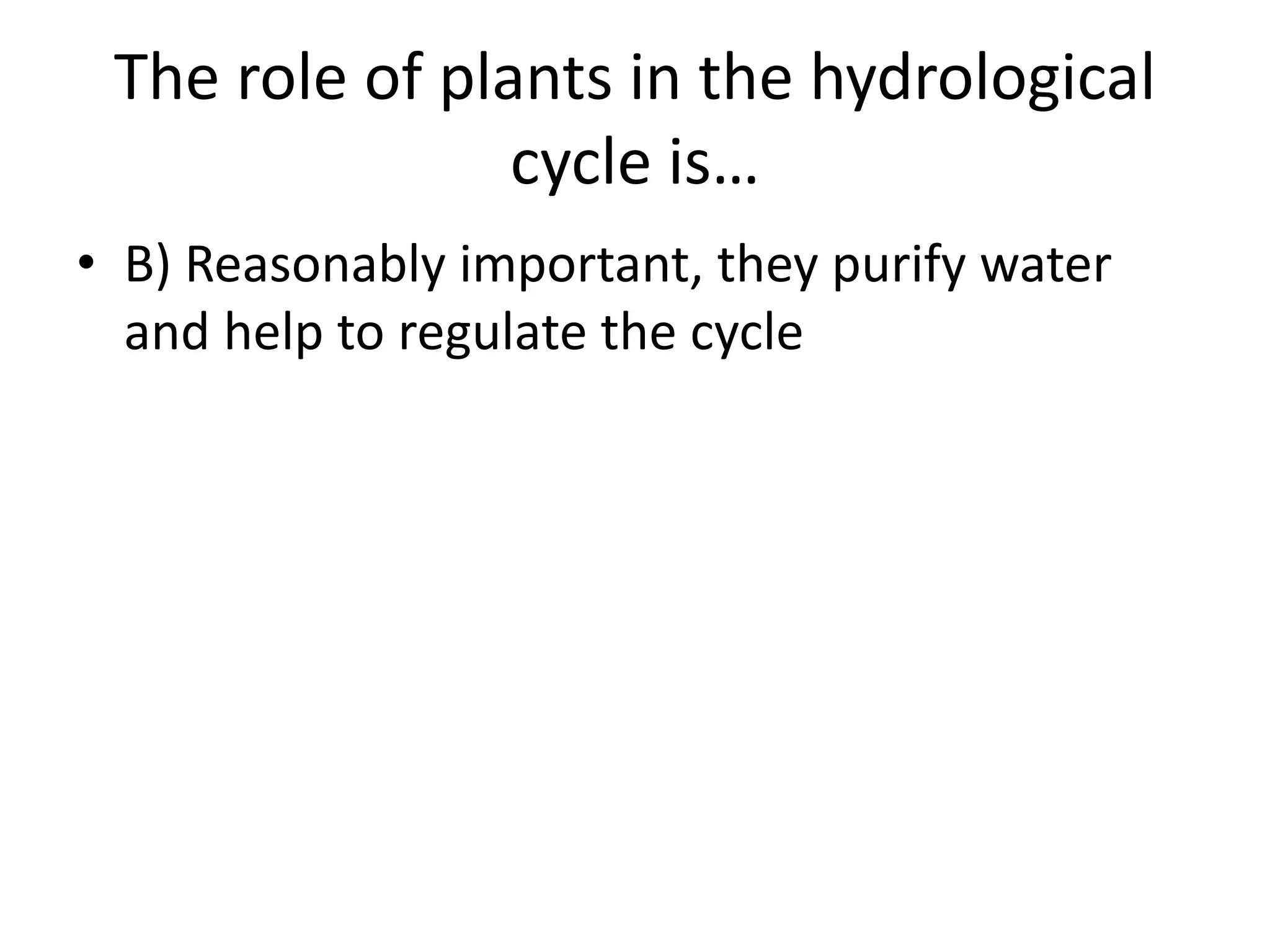 Exam revision multiple choice – advanced water cycle answers | PPTX