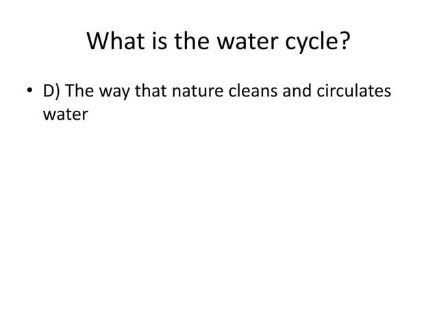 Exam revision multiple choice – advanced water cycle answers | PPT