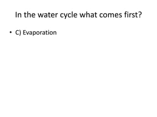 Exam revision multiple choice – advanced water cycle answers | PPTX