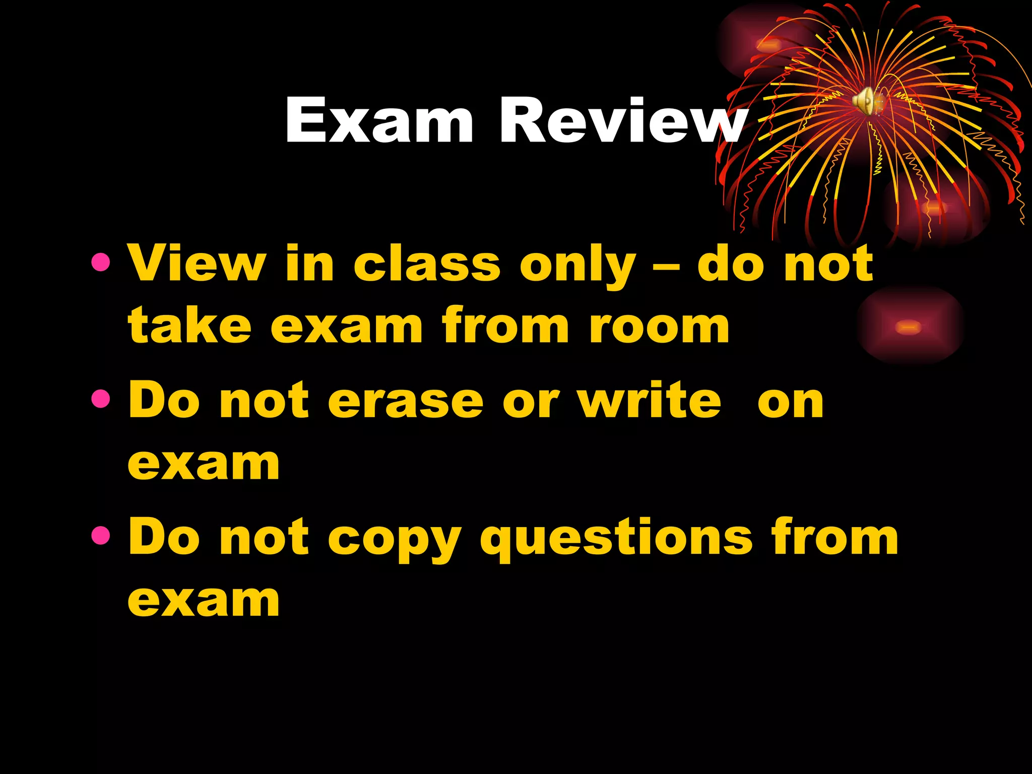 Exam rules | PPT