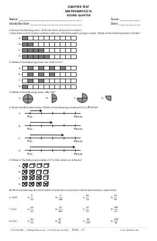 K TO 12 GRADE 4 DIAGNOSTIC / PRE TEST SECOND QUARTER | PDF