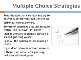 Exam and Test Preparation | PPT