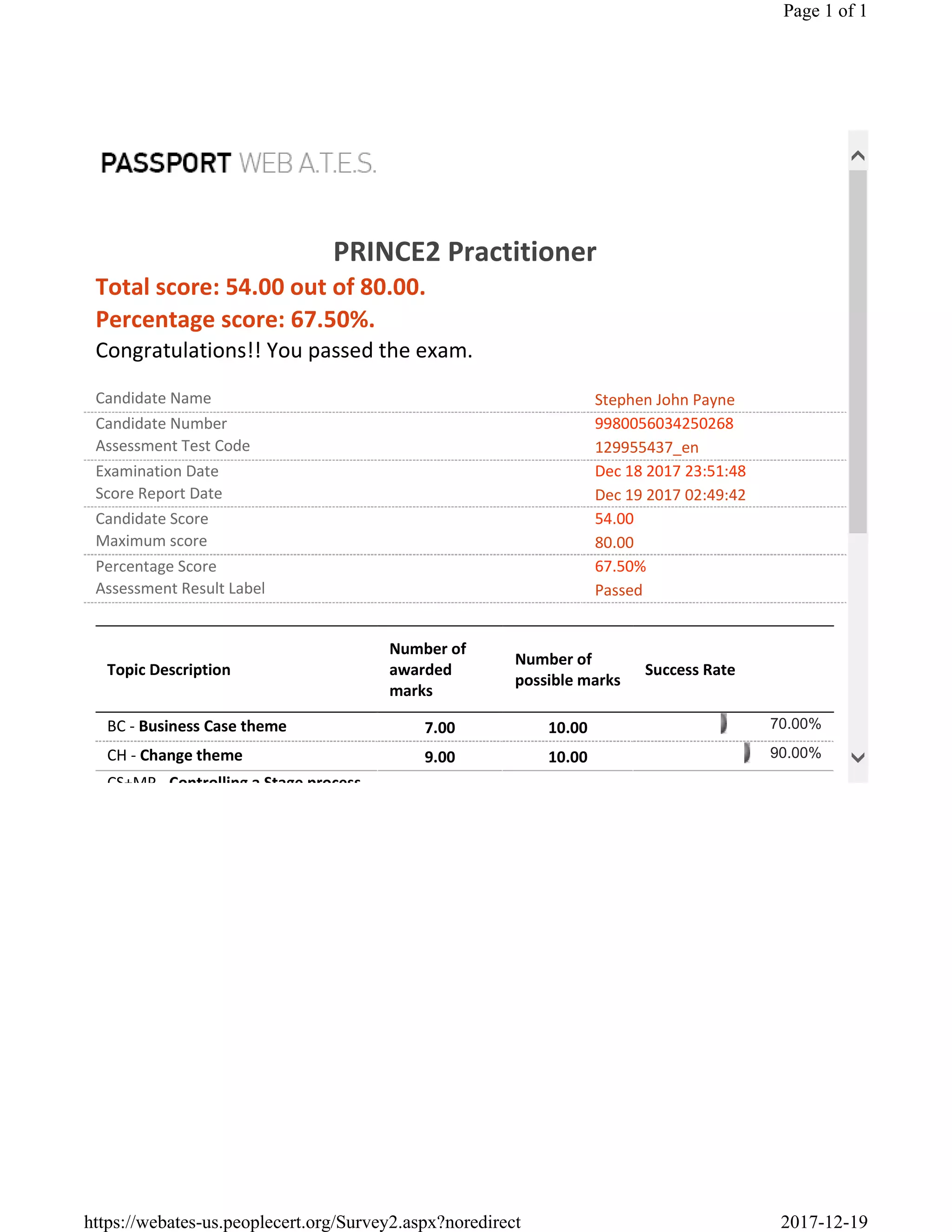 PRINCE2 Practitioner Certificate | PDF
