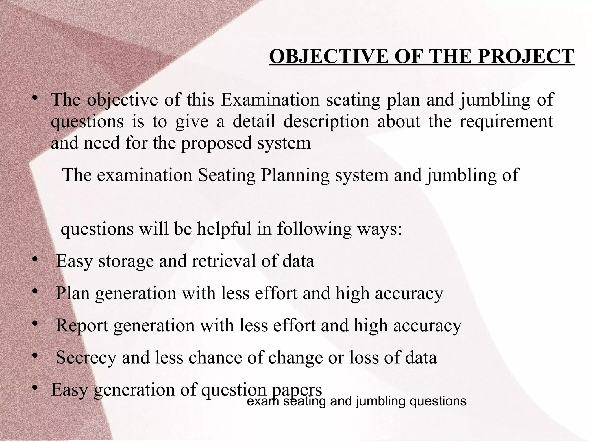 Exam seating and jumbling questions | PPT