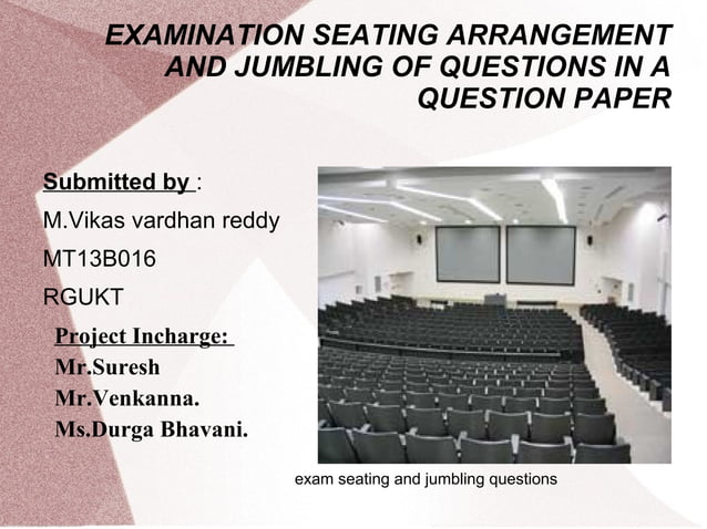 Exam seating and jumbling questions | PPT