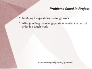 Exam seating and jumbling questions | PPT