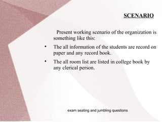 Exam seating and jumbling questions | PPT