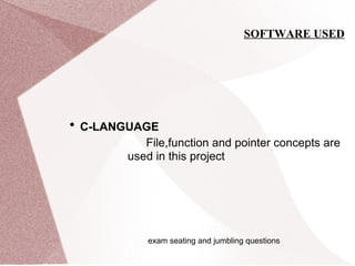 Exam seating and jumbling questions | PPT