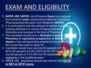 Exams in pharmacy [ gpat and niper ] | PPTX