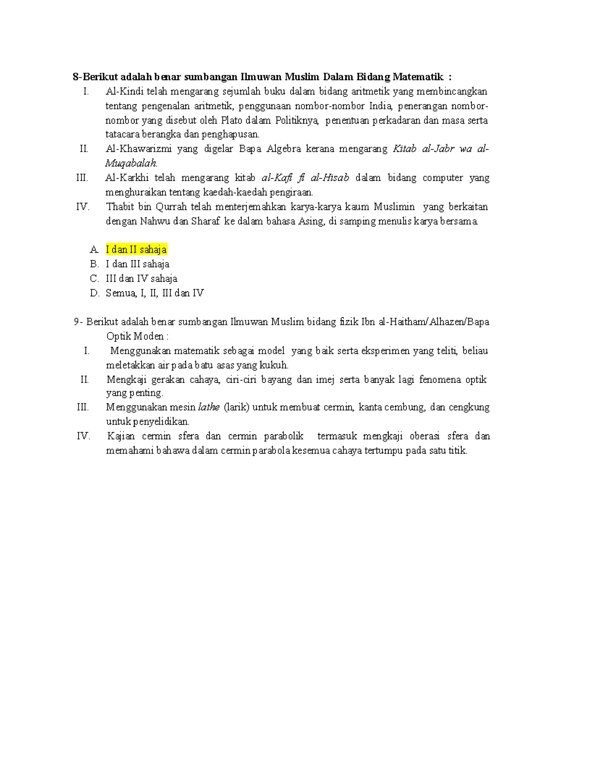 Contoh Soalan Sains, Teknologi & Manusia | DOCX
