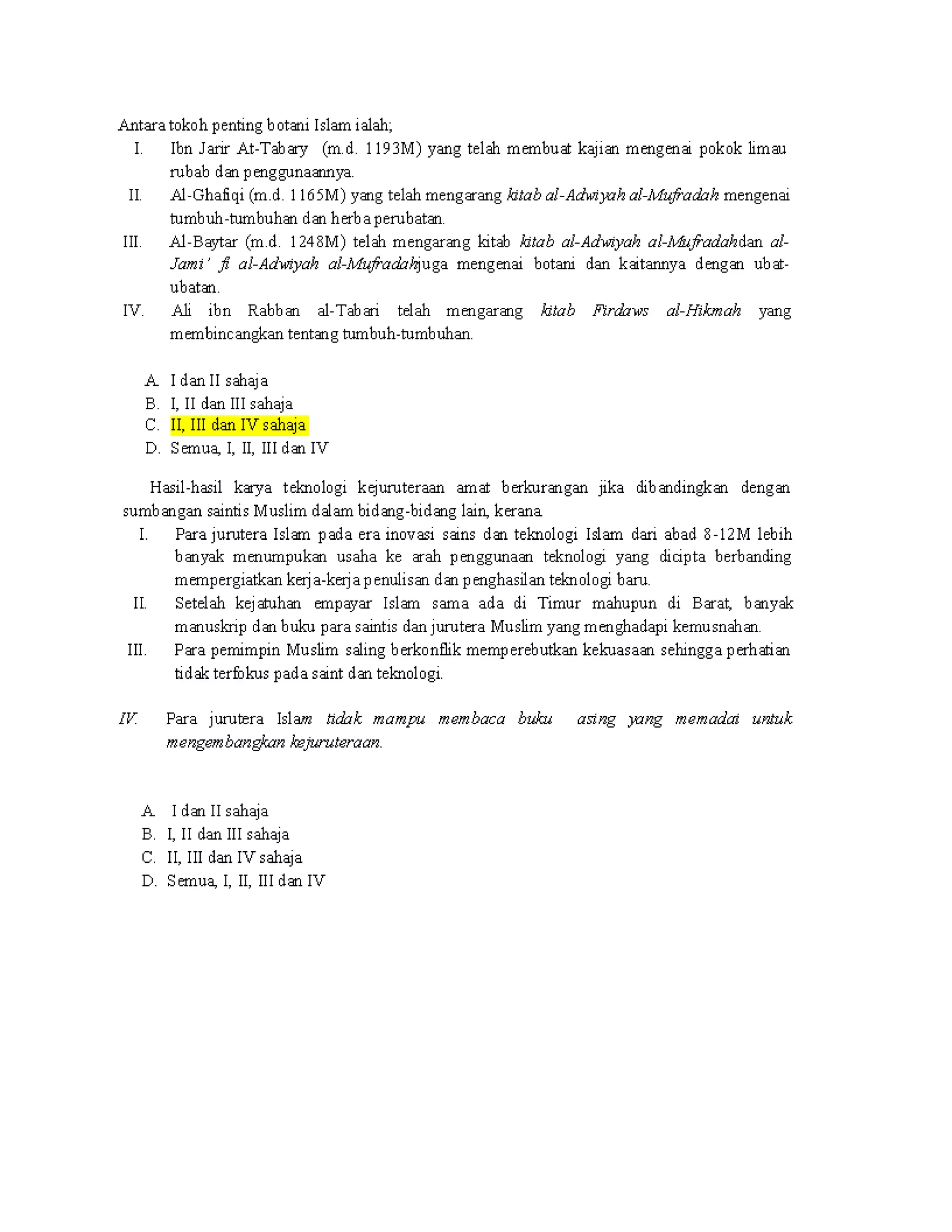 Contoh Soalan Sains, Teknologi & Manusia | DOCX