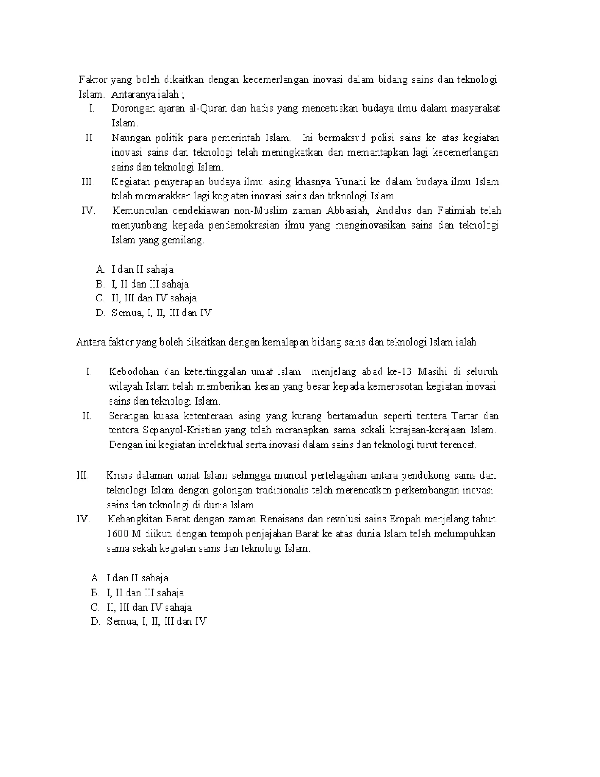 Contoh Soalan Sains, Teknologi & Manusia | DOCX