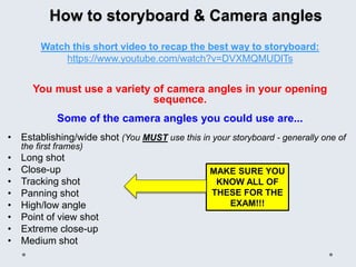 Storyboarding for the exam | PPT