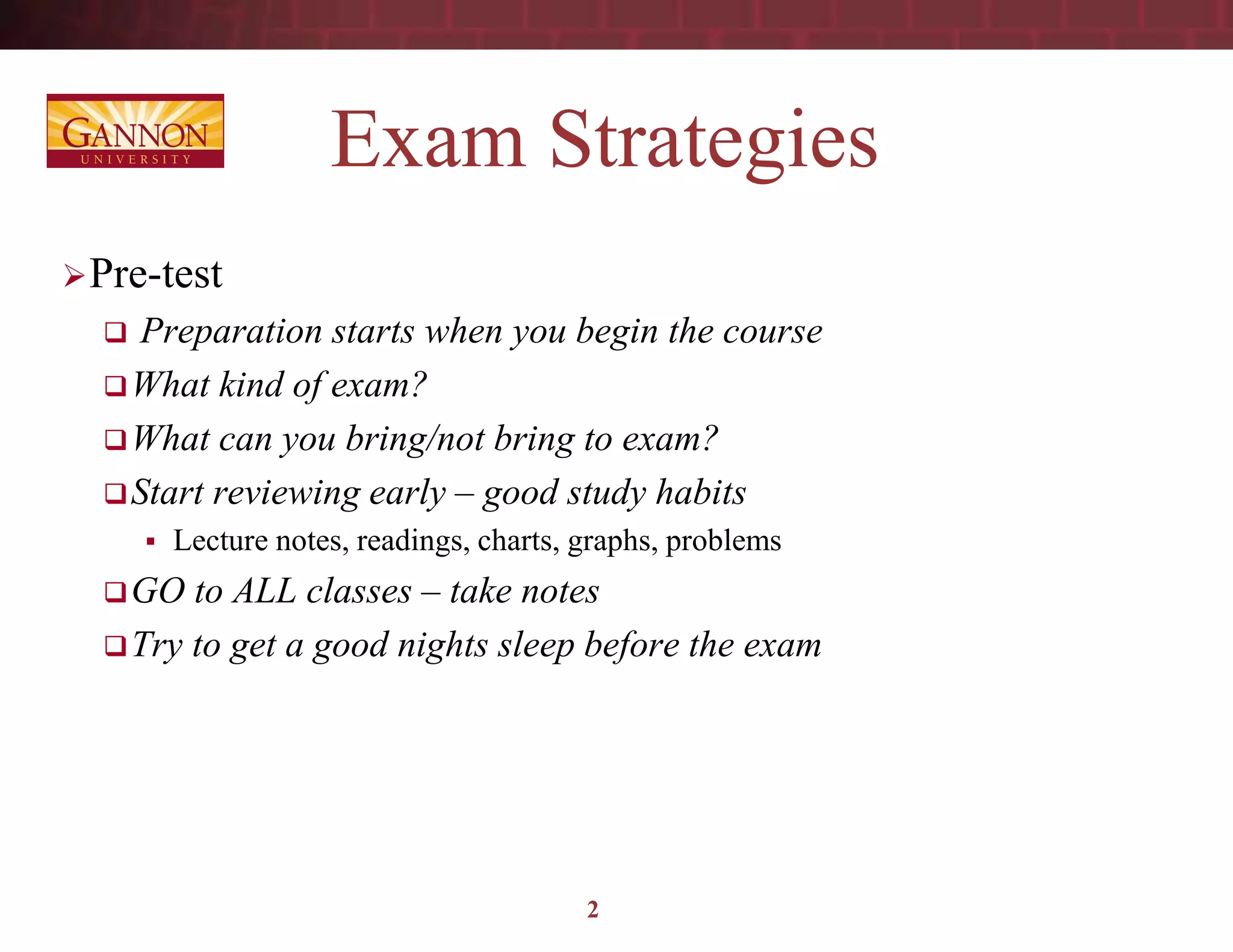 Exam strategies | PPT