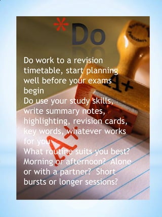 Exam stress and how to beat it! | PPTX