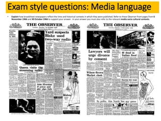 Exam style questions Newspapers | PPTX