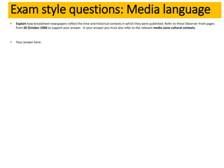 Exam style questions Newspapers | PPTX
