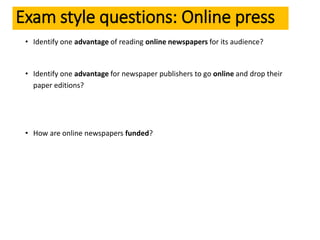 Exam style questions Newspapers | PPTX