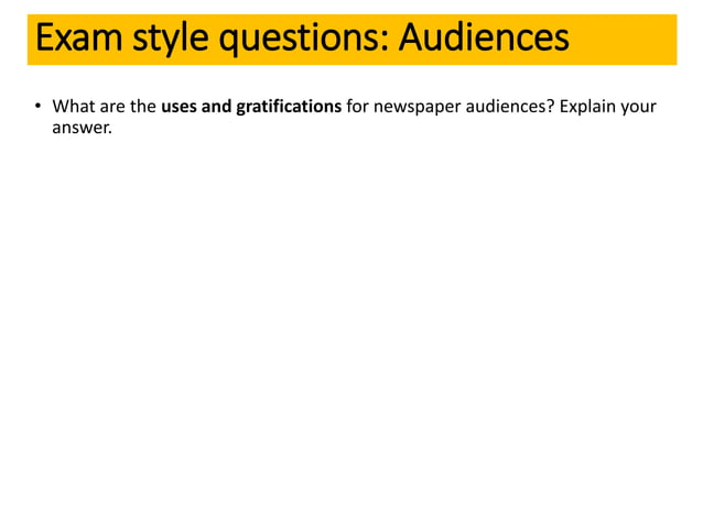 Exam style questions Newspapers | PPTX