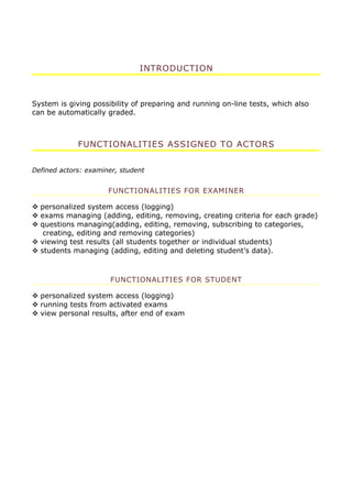 Exam system | DOC