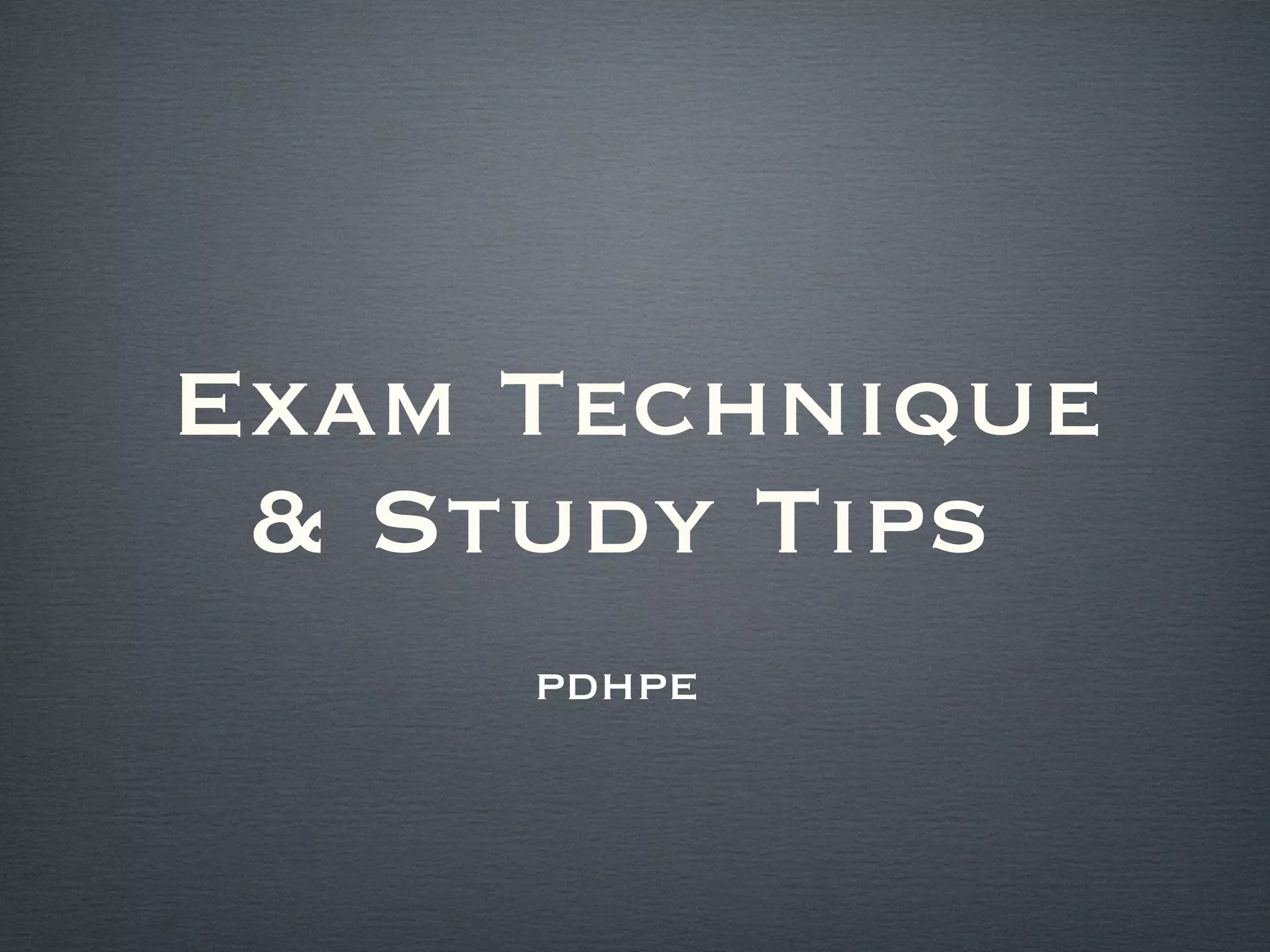 Exam Technique | PPT