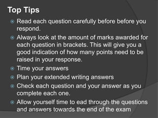 Food Technology Exam technique 2012 | PPTX