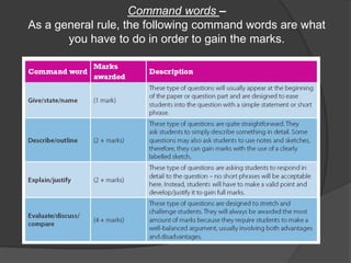 Food Technology Exam technique 2012 | PPTX