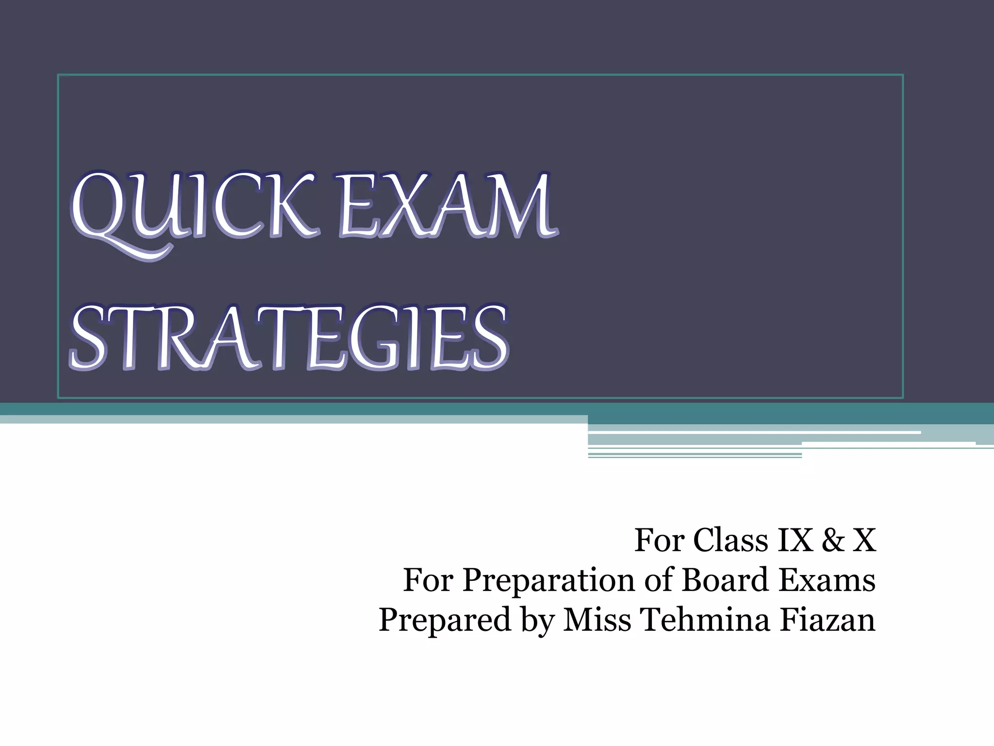 Exam techniques | PPTX