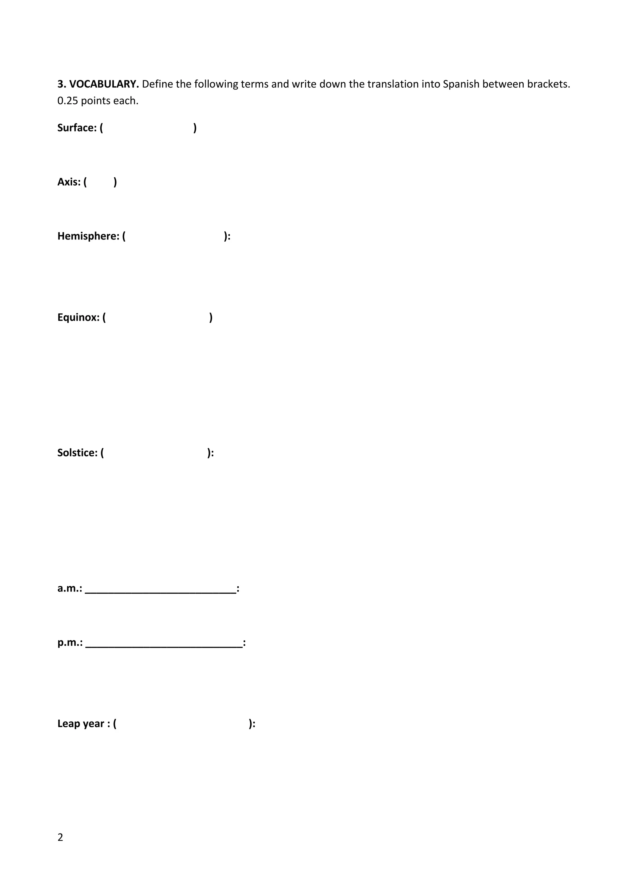 Exam the planet earth | DOCX | Geography | Science