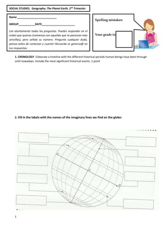 Exam the planet earth | DOCX | Geography | Science