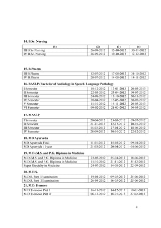 Exam time table | PDF