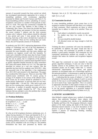 Exam timetabling problem using genetic algorithm | PDF