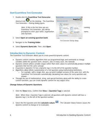 Exam view dynamic recalculation files | PDF