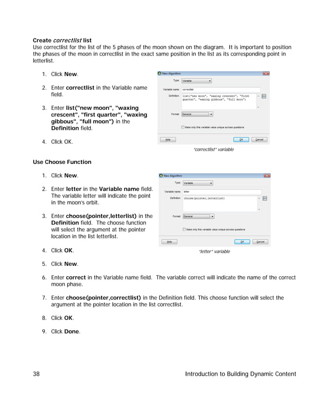 Exam view dynamic recalculation files