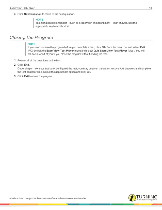 Examview testplayer userguide 8.1 | PDF