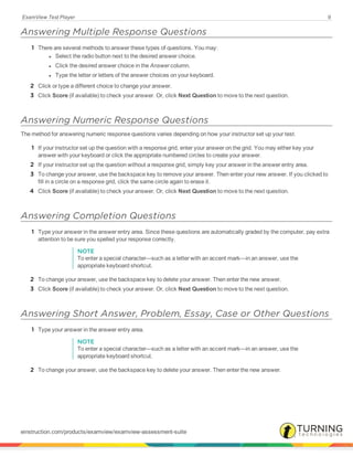 Examview testplayer userguide 8.1 | PDF