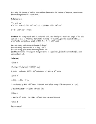 Exam worksheet unit cell | DOC