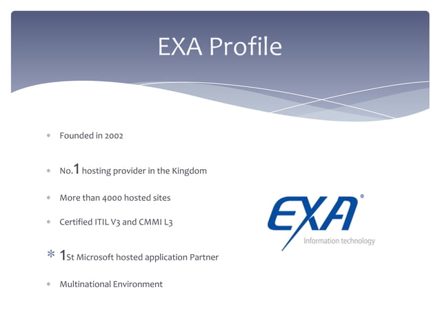 Exa profile & products | PPT